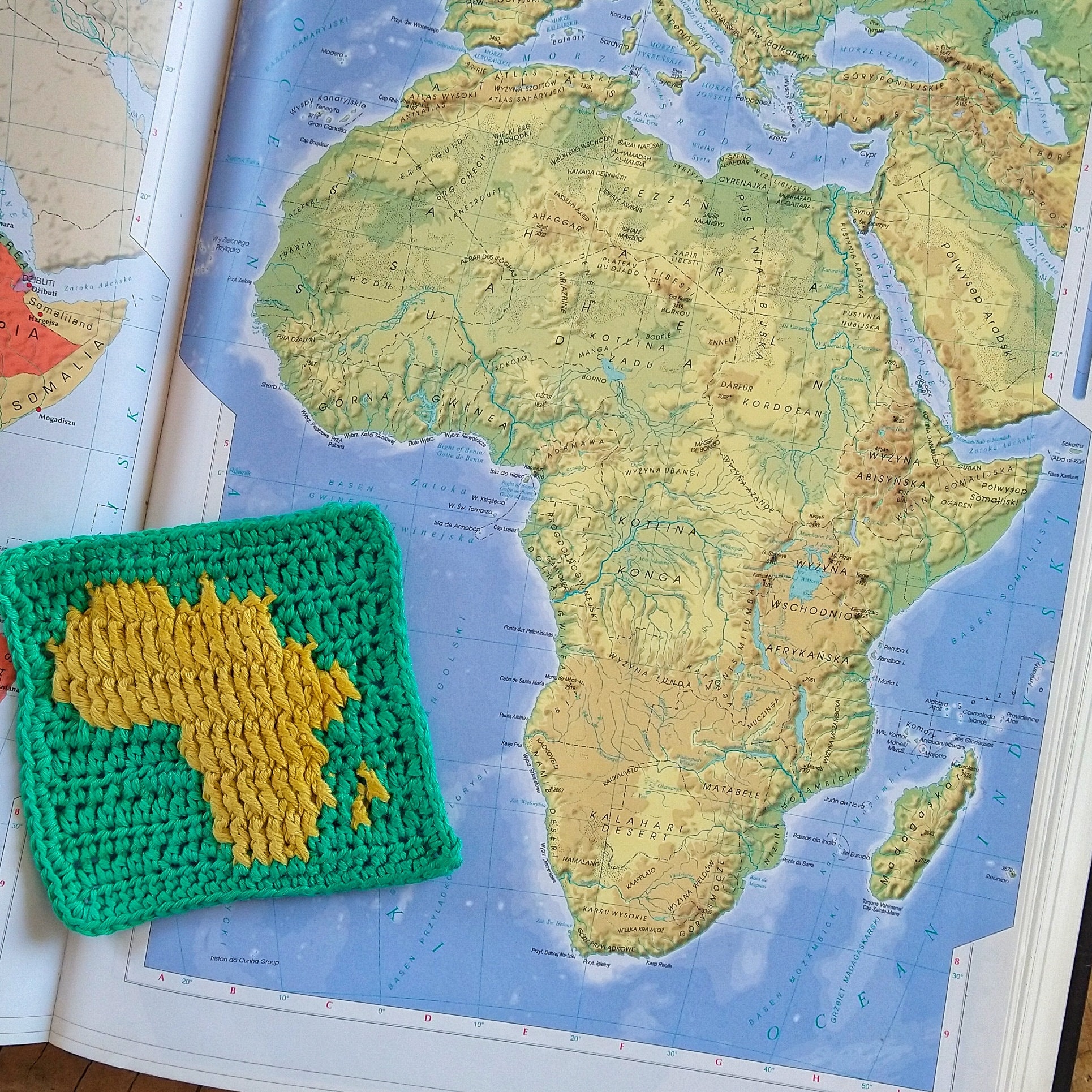 Crochet Patterns // 4 Map Granny Squares, Crochet Map, Crochet ...