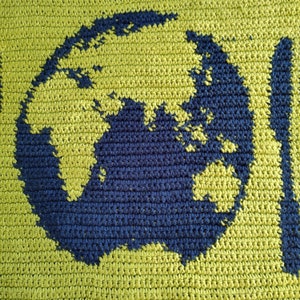 2 Crochet Patterns: World Map Placemat Set, Tapestry Crochet, Dining ...