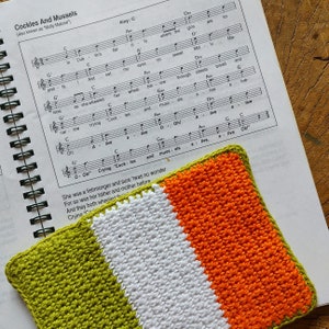 Crochet Pattern/ Irish Flag, Mug Rug, Crochet Applique, Flag of Ireland ...