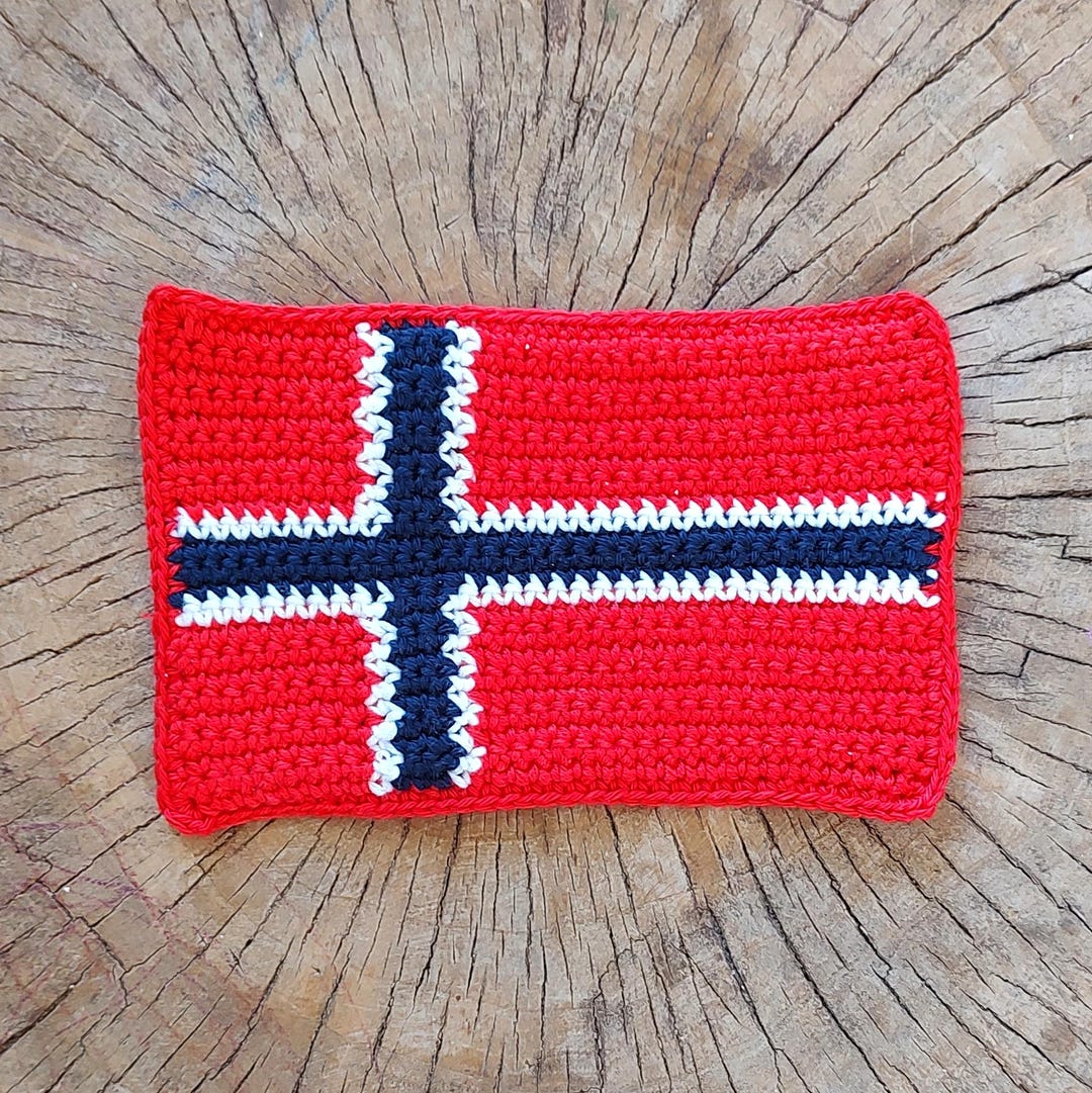 Crochet Norwegian Flag Pattern: Bunting, Applique, Mug Rug (PDF) - Etsy