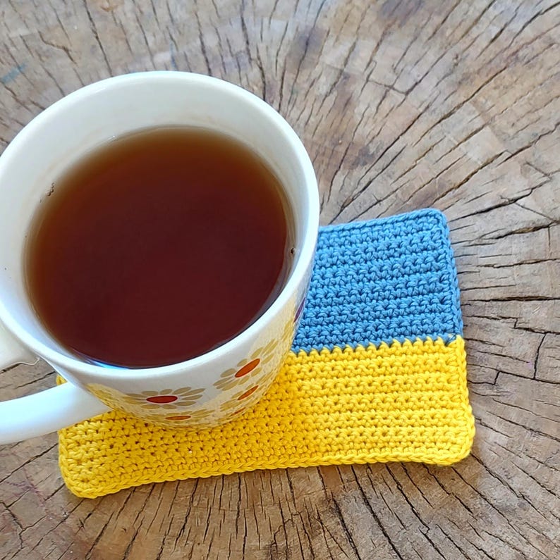 Crochet Pattern: Flag of Ukraine, Use It as Backpack Patch, Mug Rug ...