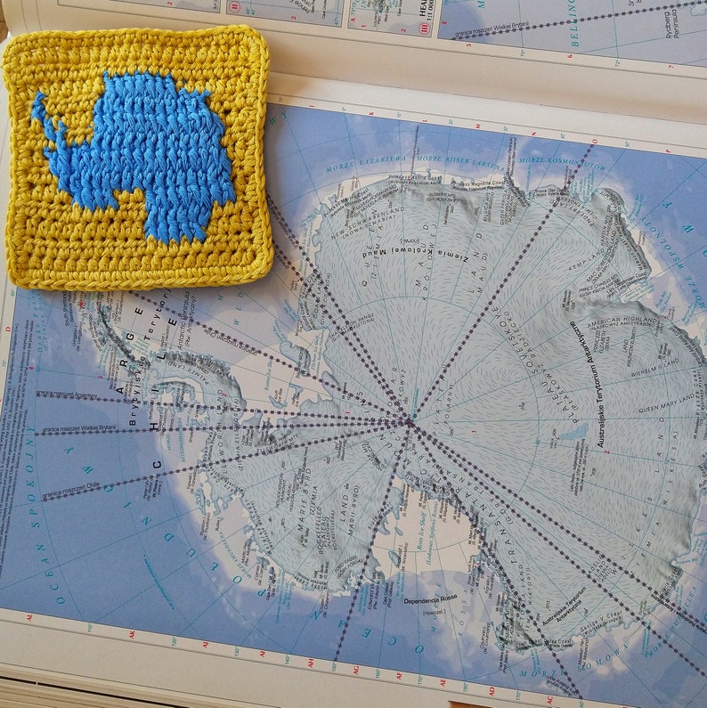 Crochet Patterns // 4 Map Granny Squares Crochet Map Crochet - Etsy