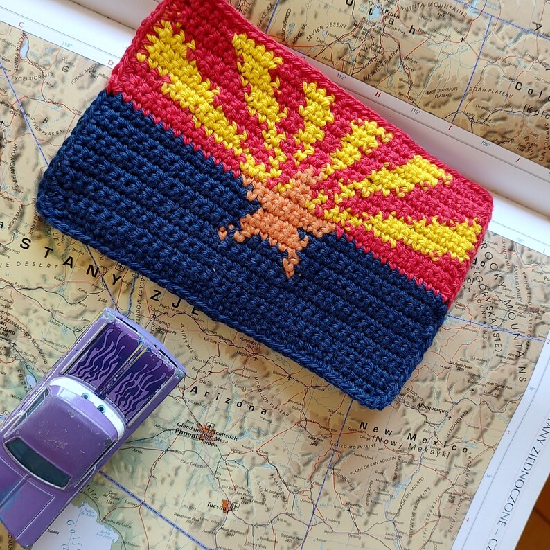 Crochet Pattern: Arizona Flag, State Flags, Independence Day, Mug Rug ...