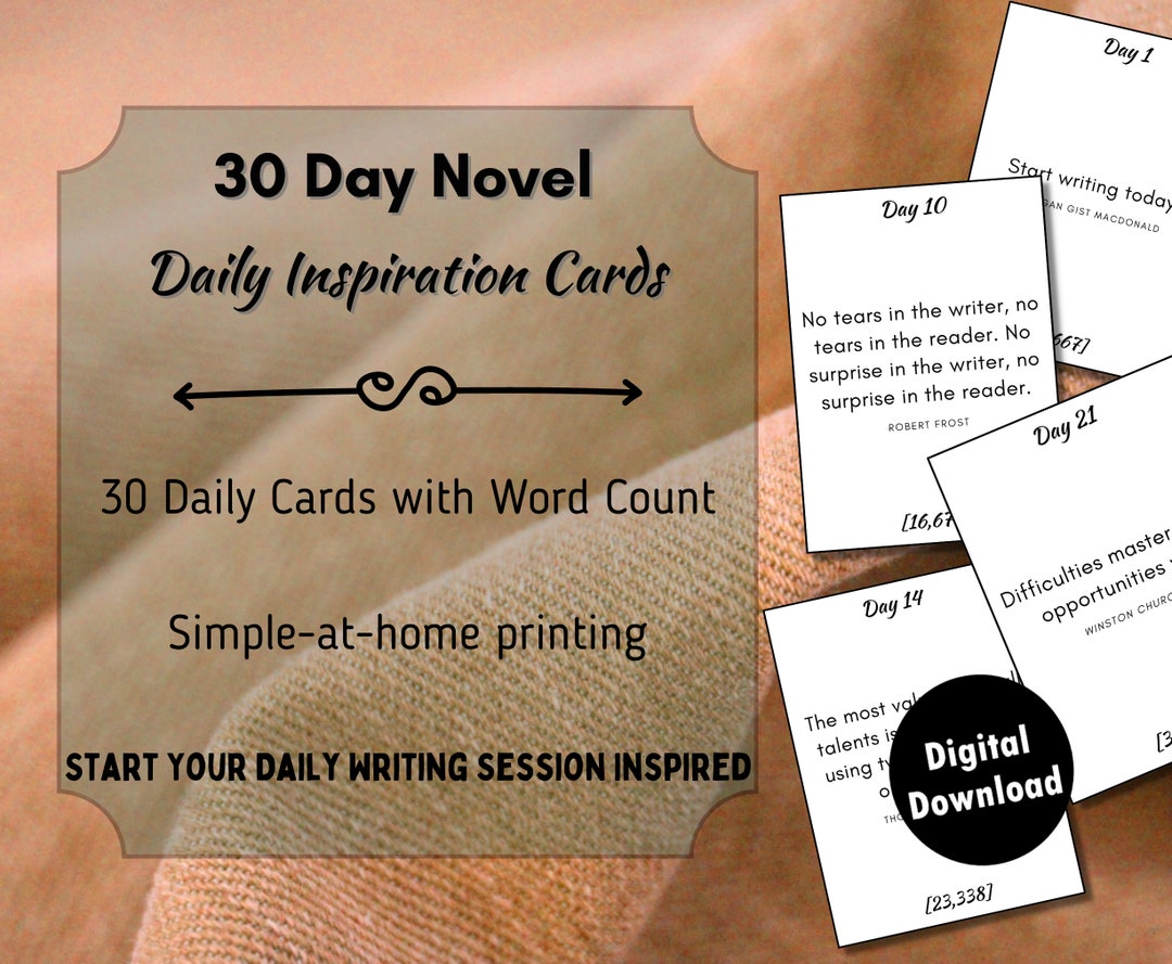 30 Printable Writing Inspiration Cards, Novel Writing, Write a Book in ...