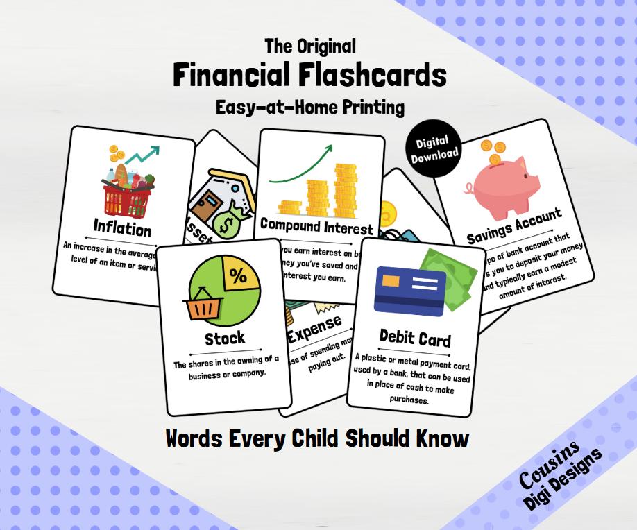 40 Printable Financial Education Flashcards, Financial Literacy for ...