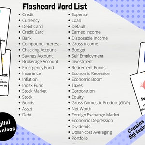 40 Printable Financial Education Flashcards, Financial Literacy for ...