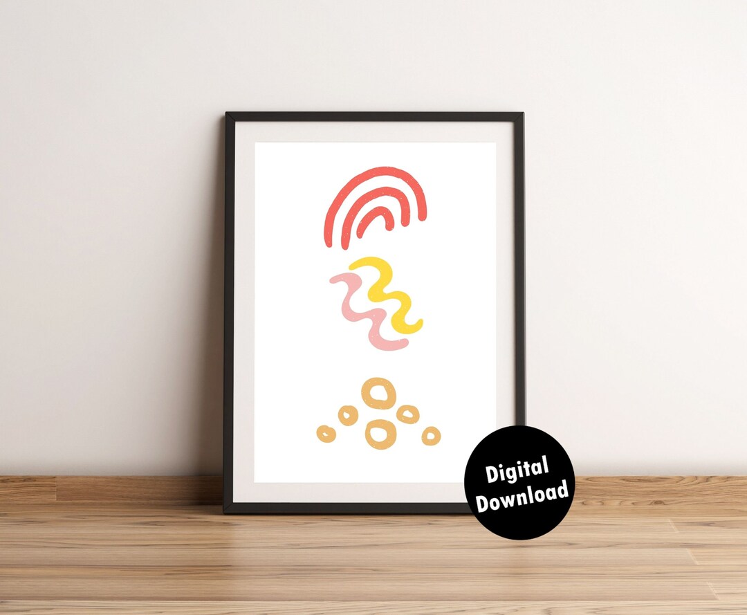 Minimalist Shapes Wall Art, Drawn Shapes Printable for the Home, Easy ...