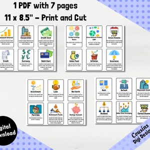 40 Printable Financial Education Flashcards, Financial Literacy for ...