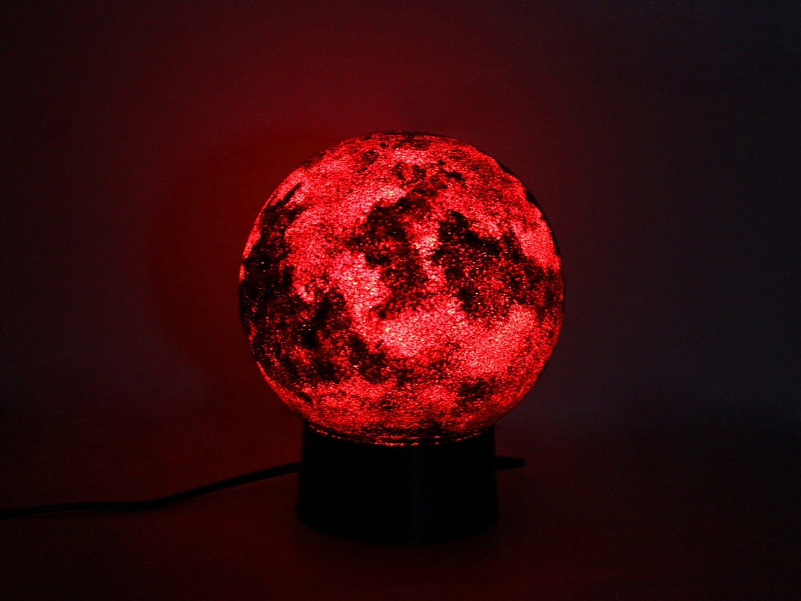 Mars Red planet Space lamp Table lamp Light sphere | Etsy