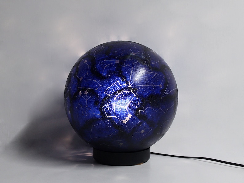 Night blue lamp Sky sphere 25 cm Astrology decor and tool | Etsy