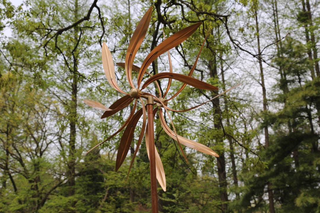 Handmade Full Copper Windmills Artistic Large Wind Sculptures Double ...