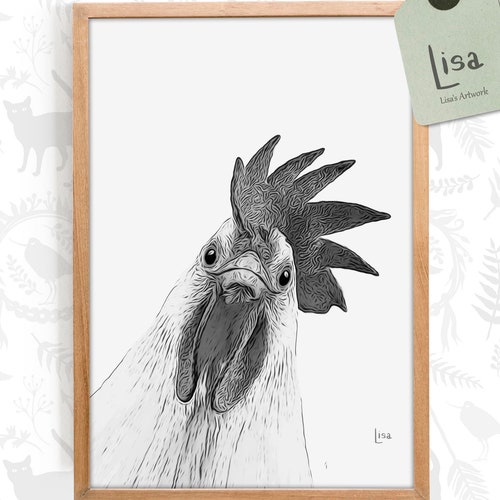 Chicken Farm Animal Prints Animal Art Print Printable Wall - Etsy