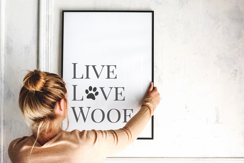 Prints Live Love Woof Wall Art Home Decor Modern Quote - Etsy