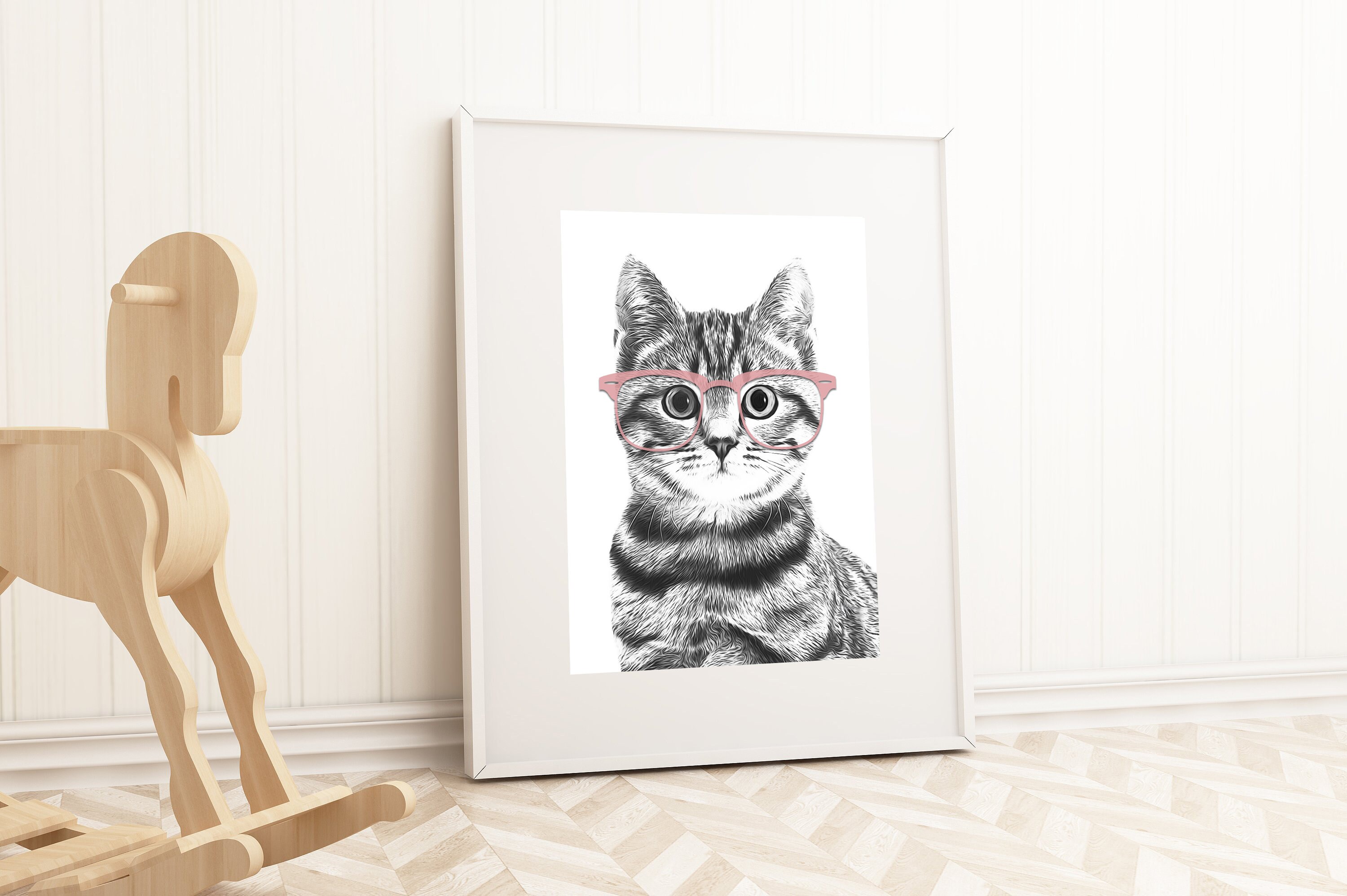 Cat Wall Art Cat Prints Cat Painting Nursery Print Pet - Etsy