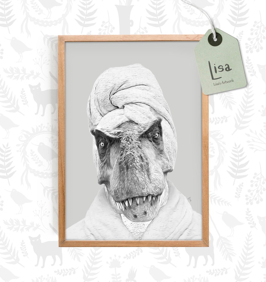 Bathroom Art, T-rex, Toilet Humor, Kids Bathroom, Animal Art, Dinosaur ...