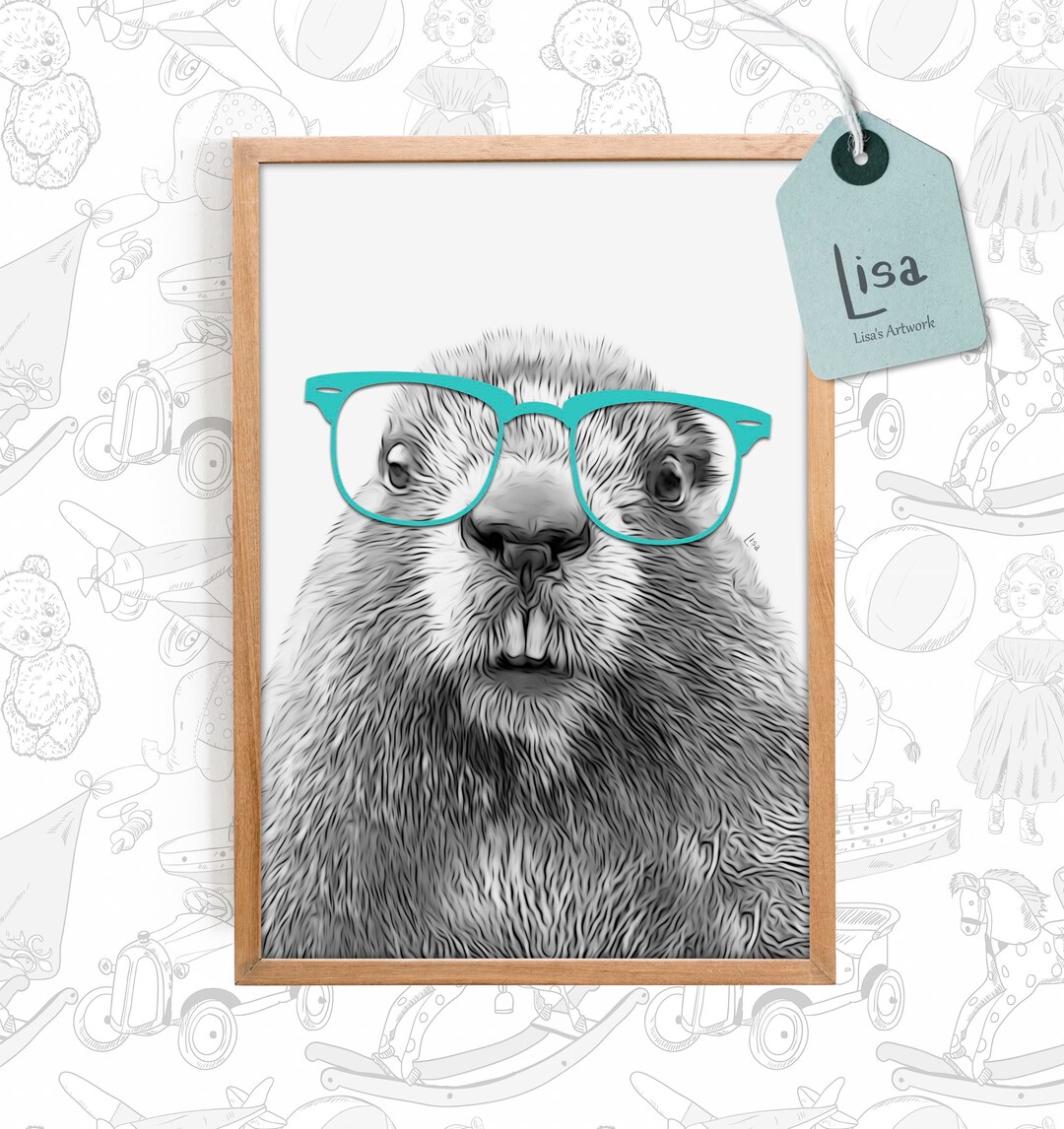 Beaver, Wall Art, Posters, Nursery Decor, Animal Art Print, Printable ...