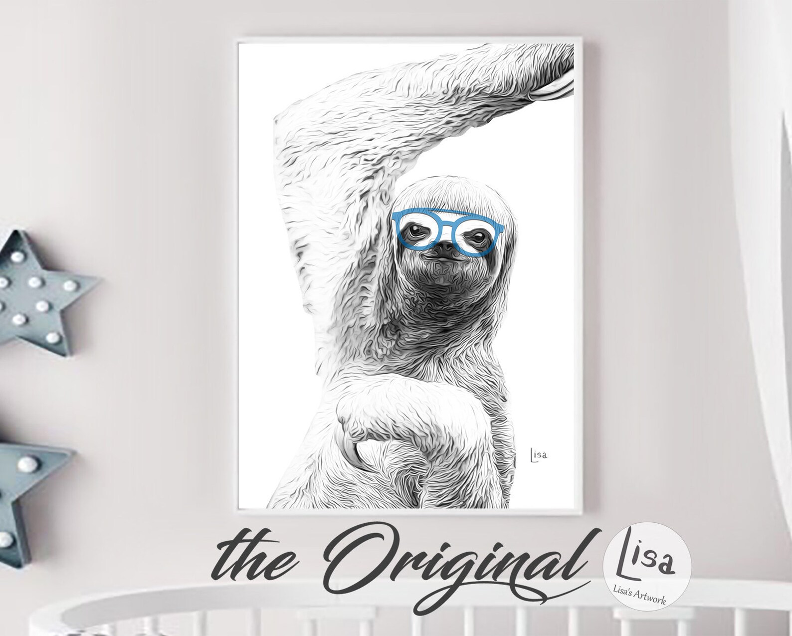Sloth Art Print Sloth Download Printable Wall Art Animal - Etsy