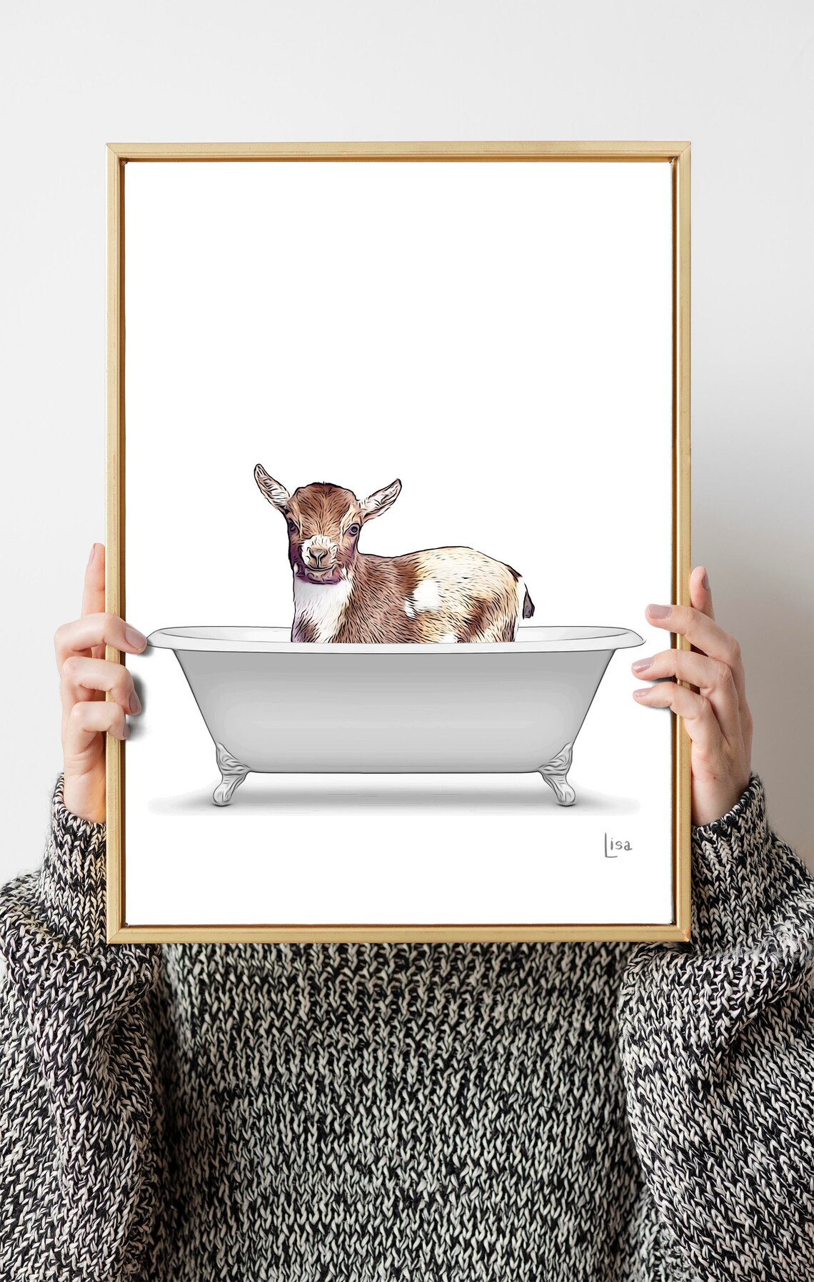 Goat Bathroom Art Bathroom Wall Art Goat Gifts Funny | Etsy