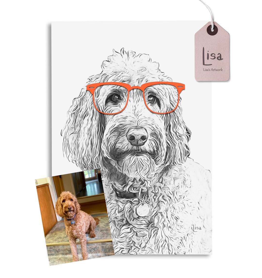 Custom Pet Portrait From Photo, Custom Illustration, Pet Drawing, Pet ...