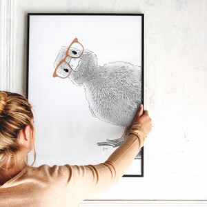 Duck, Farm Animal Prints, Animal With Glasses, Animal Art Print ...