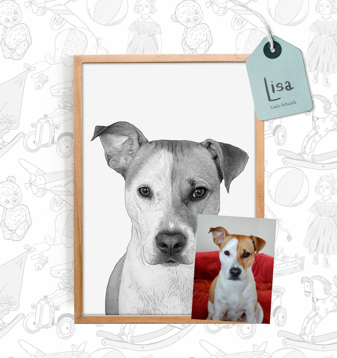 Personalized Pet Portrait Print Printable Wall Art Custom - Etsy