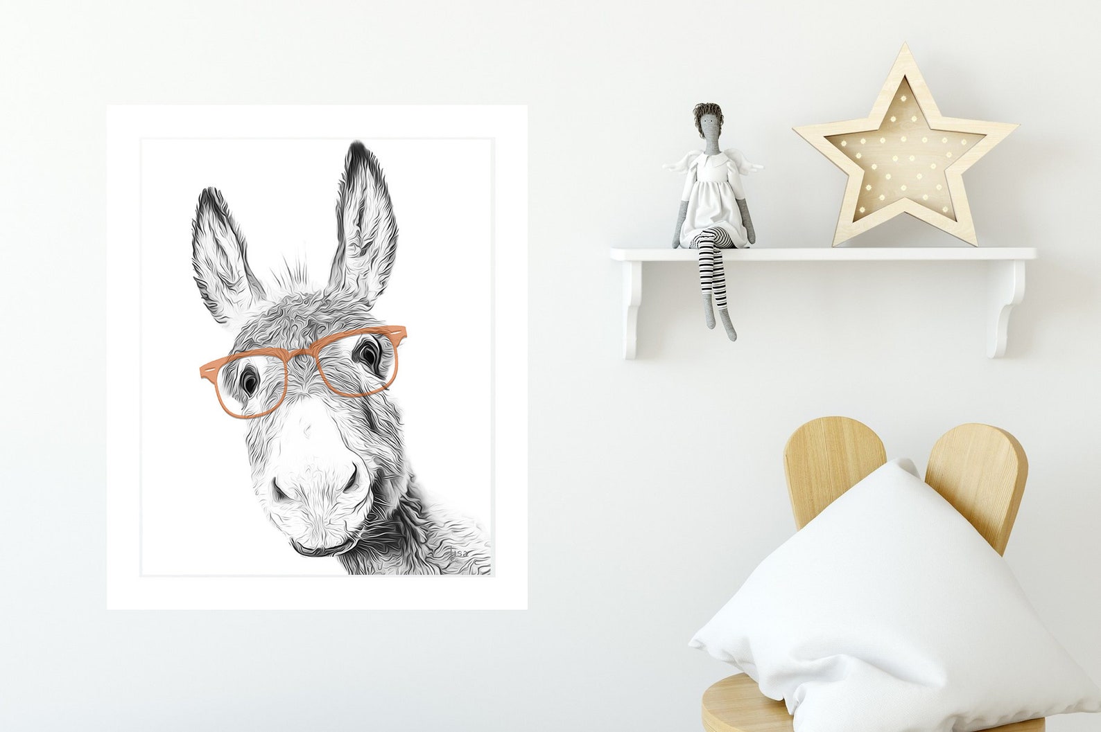 Donkey Wall Art Nursery Decor Farm Animal Prints Donkey - Etsy