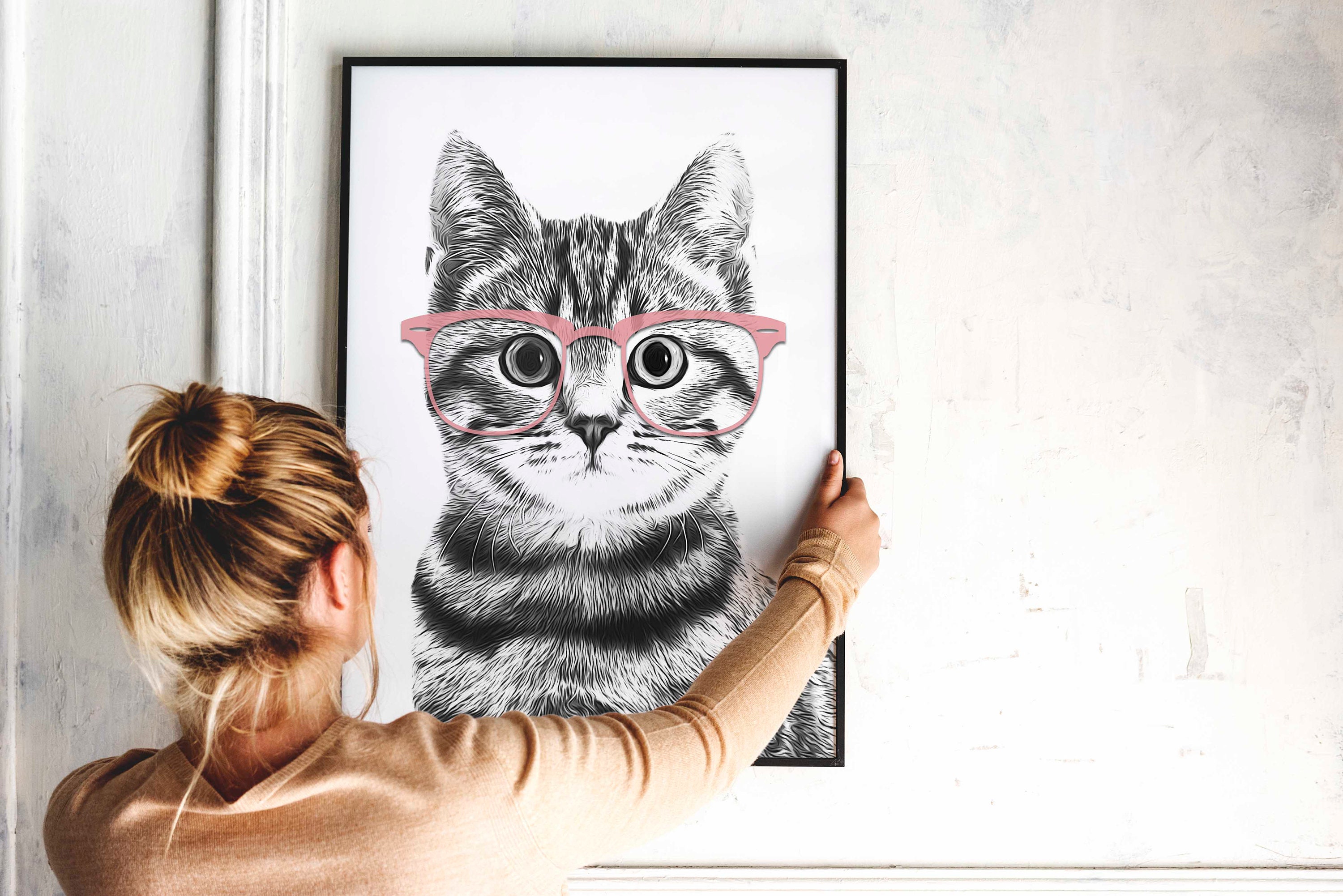Cat Wall Art Cat Prints Cat Painting Nursery Print Pet - Etsy