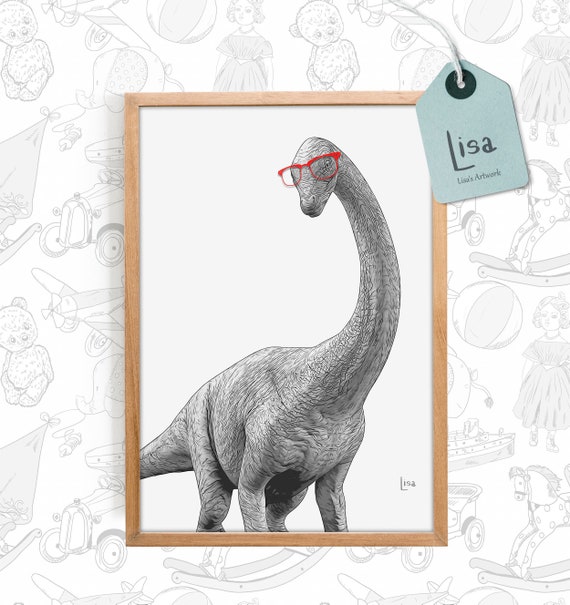 Apatosaurus Printable Wall Art Dinosaur Boy Nursery Decor | Etsy