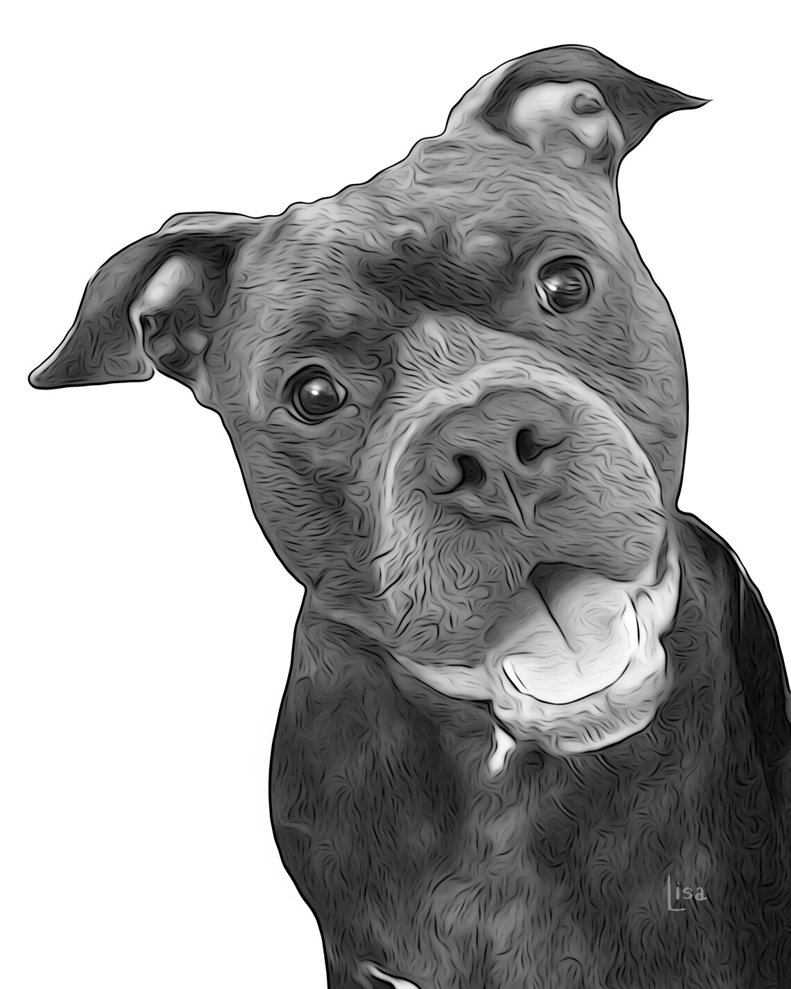 Custom Pet Portrait. Personalized Pet Dog Wall Art digital | Etsy