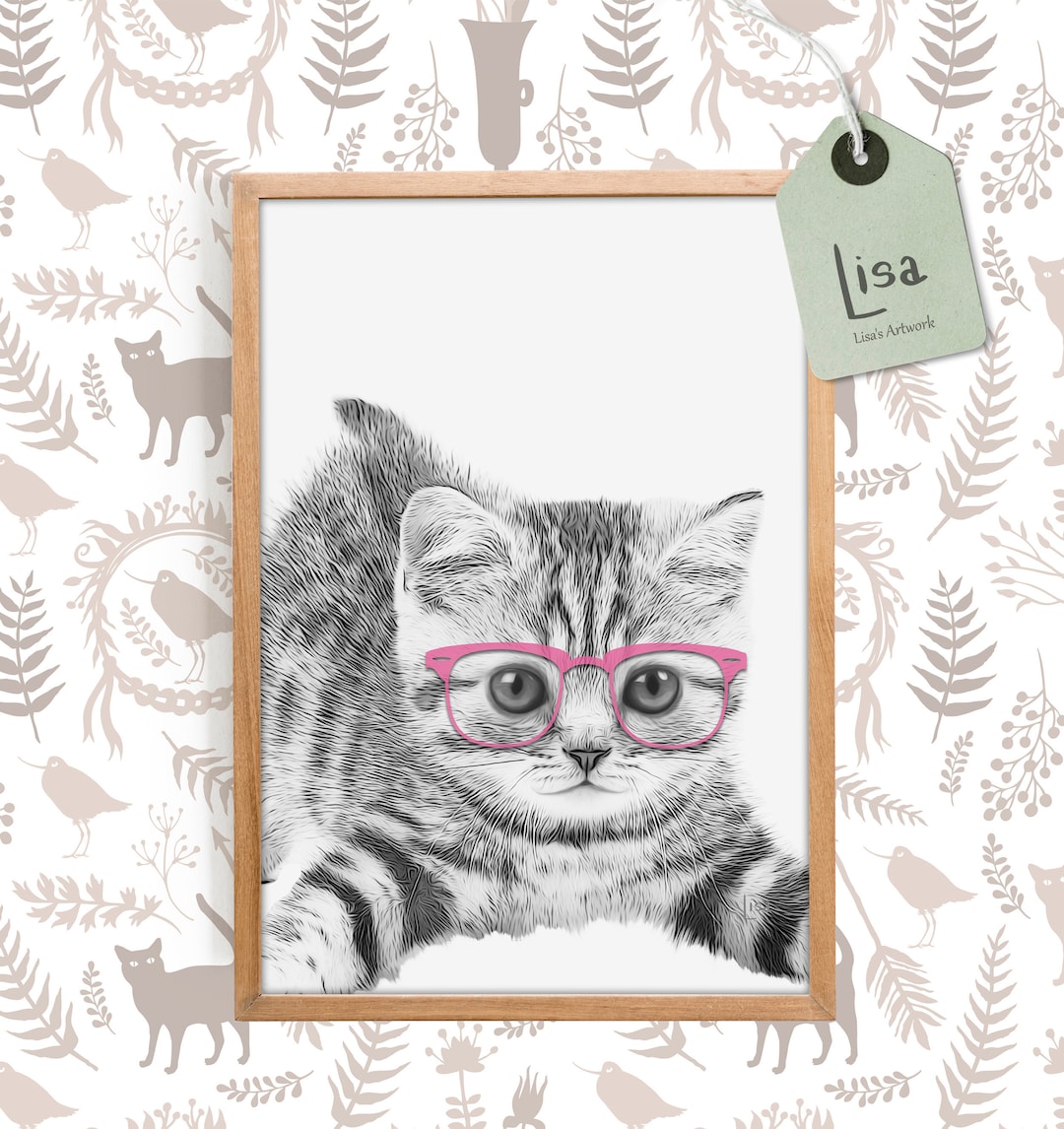 Cat Wall Art, Cat Prints, Cat Painting, Nursery Print, Pet Print ...