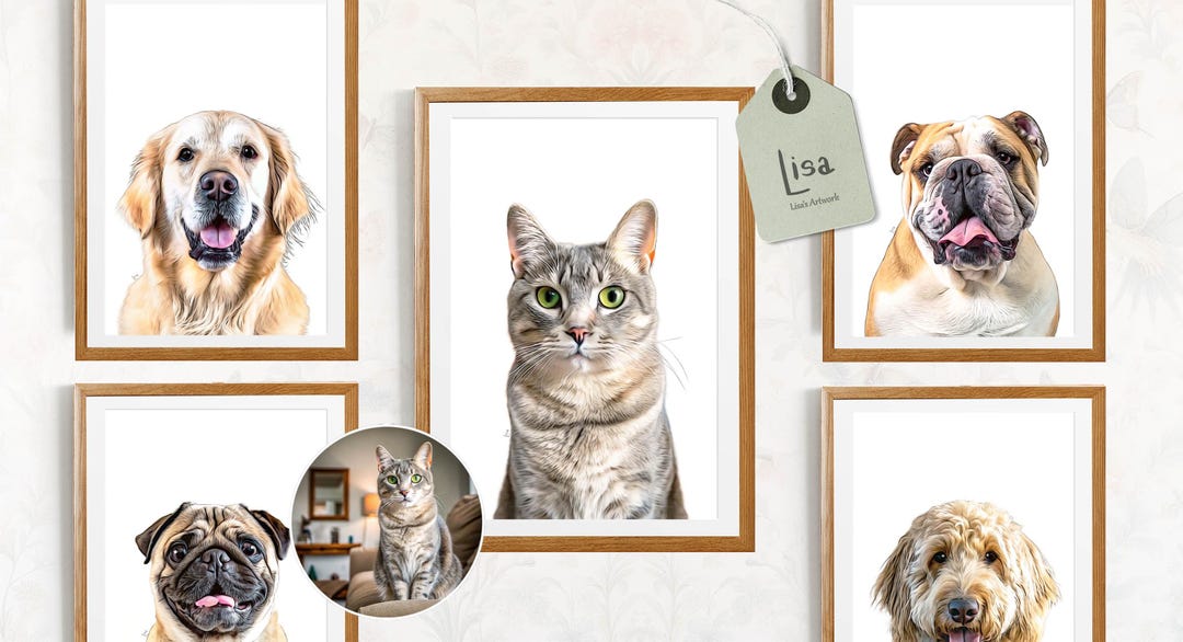 Custom Portrait, Pet Portrait, Animal Art Print, Custom Pet Portrait ...