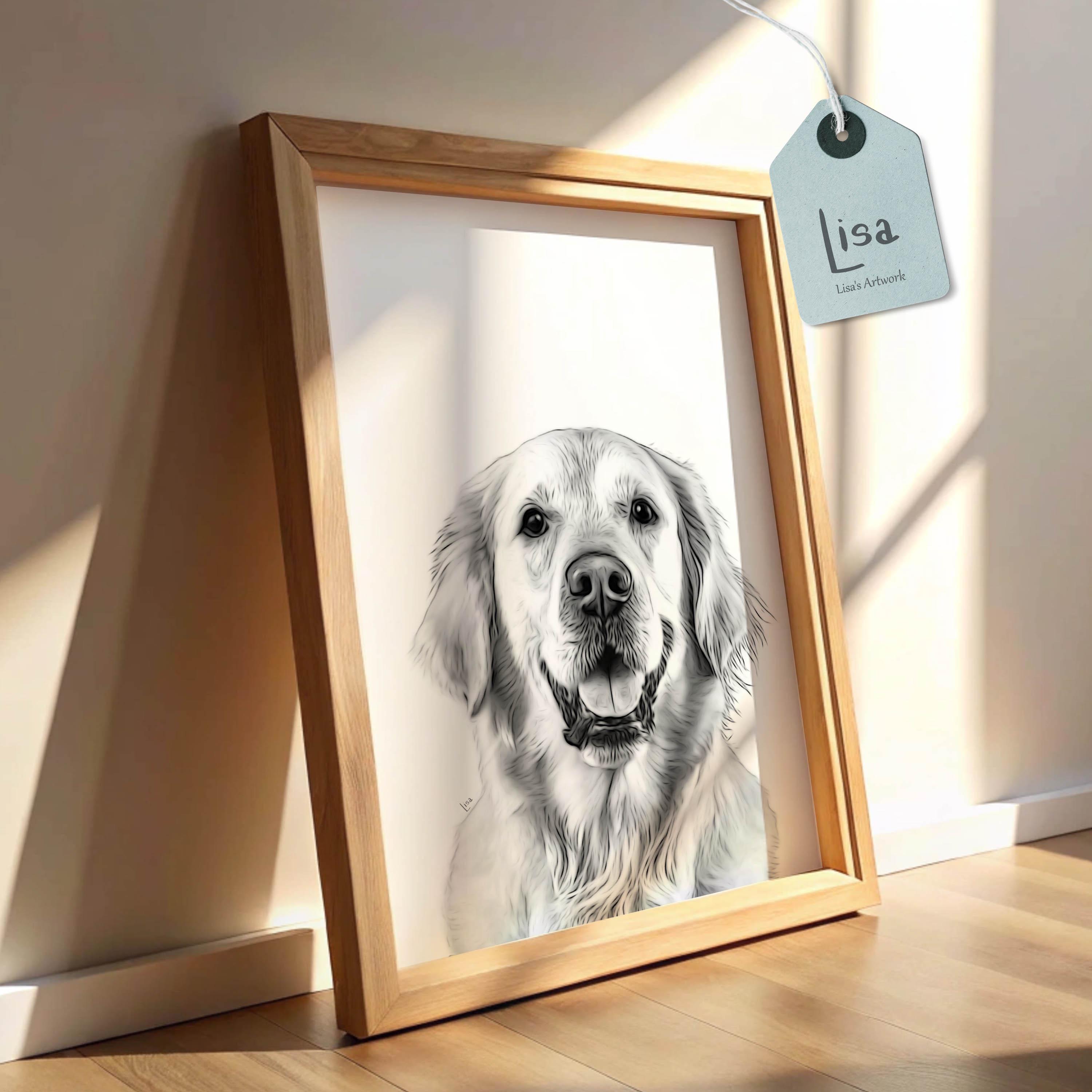 Personalized Pet Portrait Print, Printable Wall Art, Custom Pet ...
