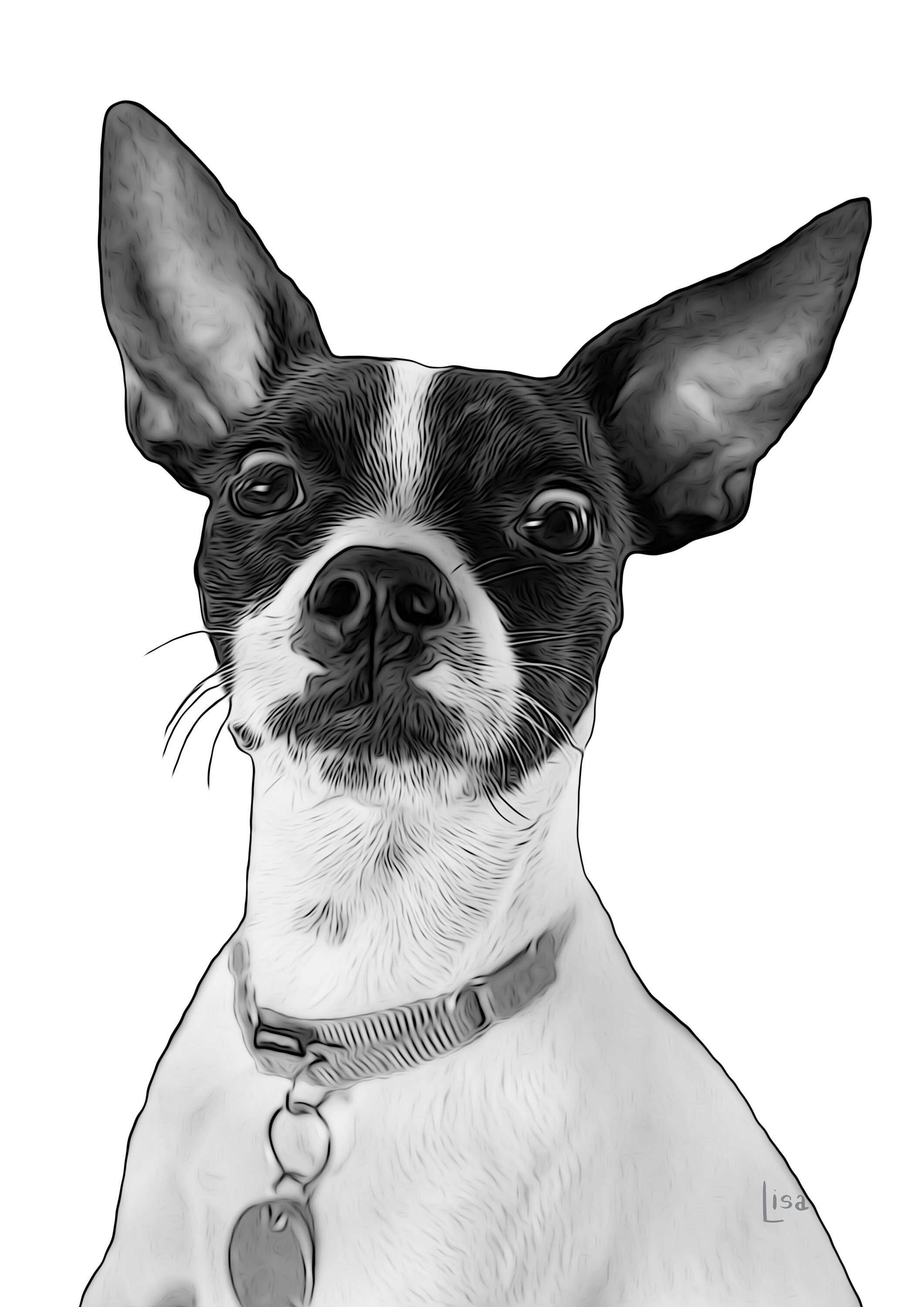 Custom Pet Portrait. Personalized Pet Dog Wall Art digital | Etsy