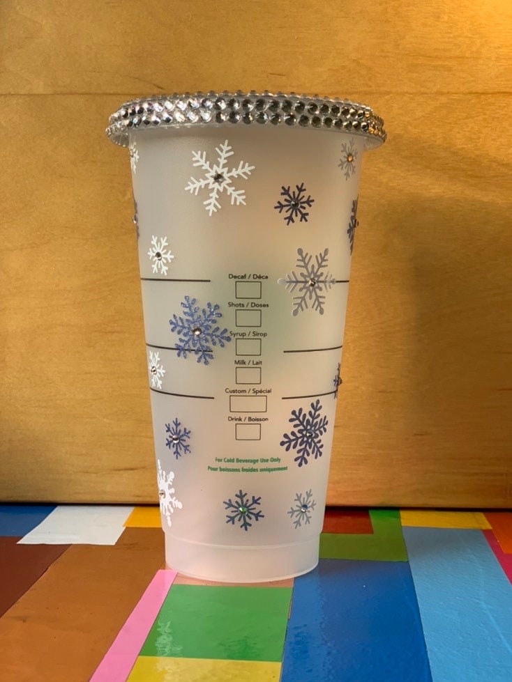 Starbucks Cold Cup Christmas Bling Snow Flake 24oz - Etsy