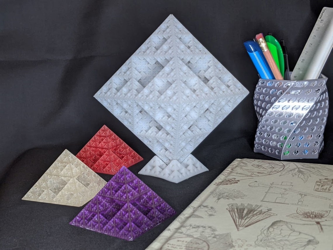 Sierpinski Triangle Fractal 3D Print, Square Pyramid or Octahedron With ...