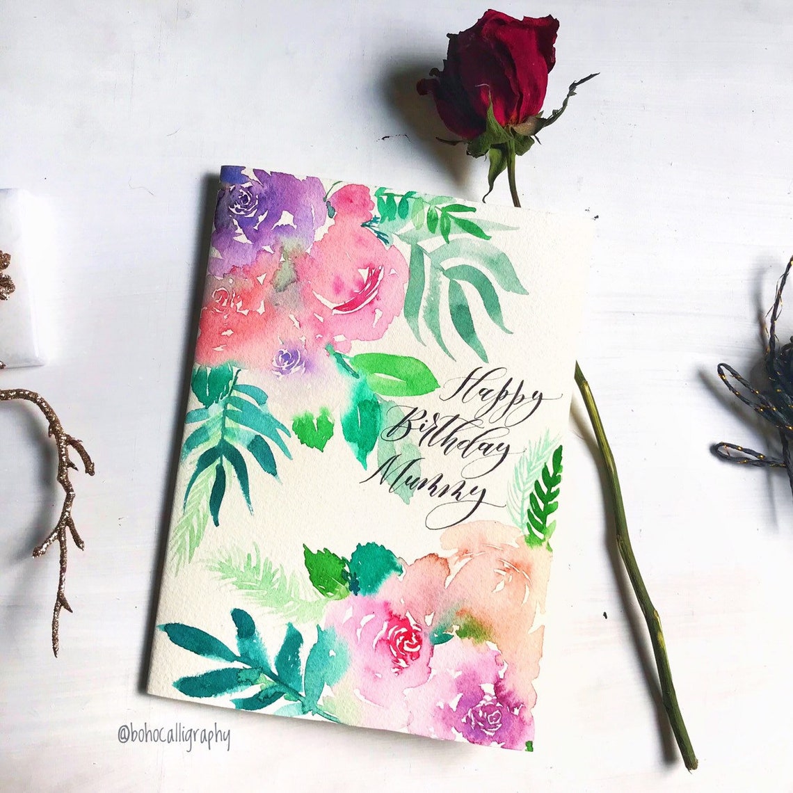 Hand Painted Greeting Cards Watercolor Florals and - Etsy