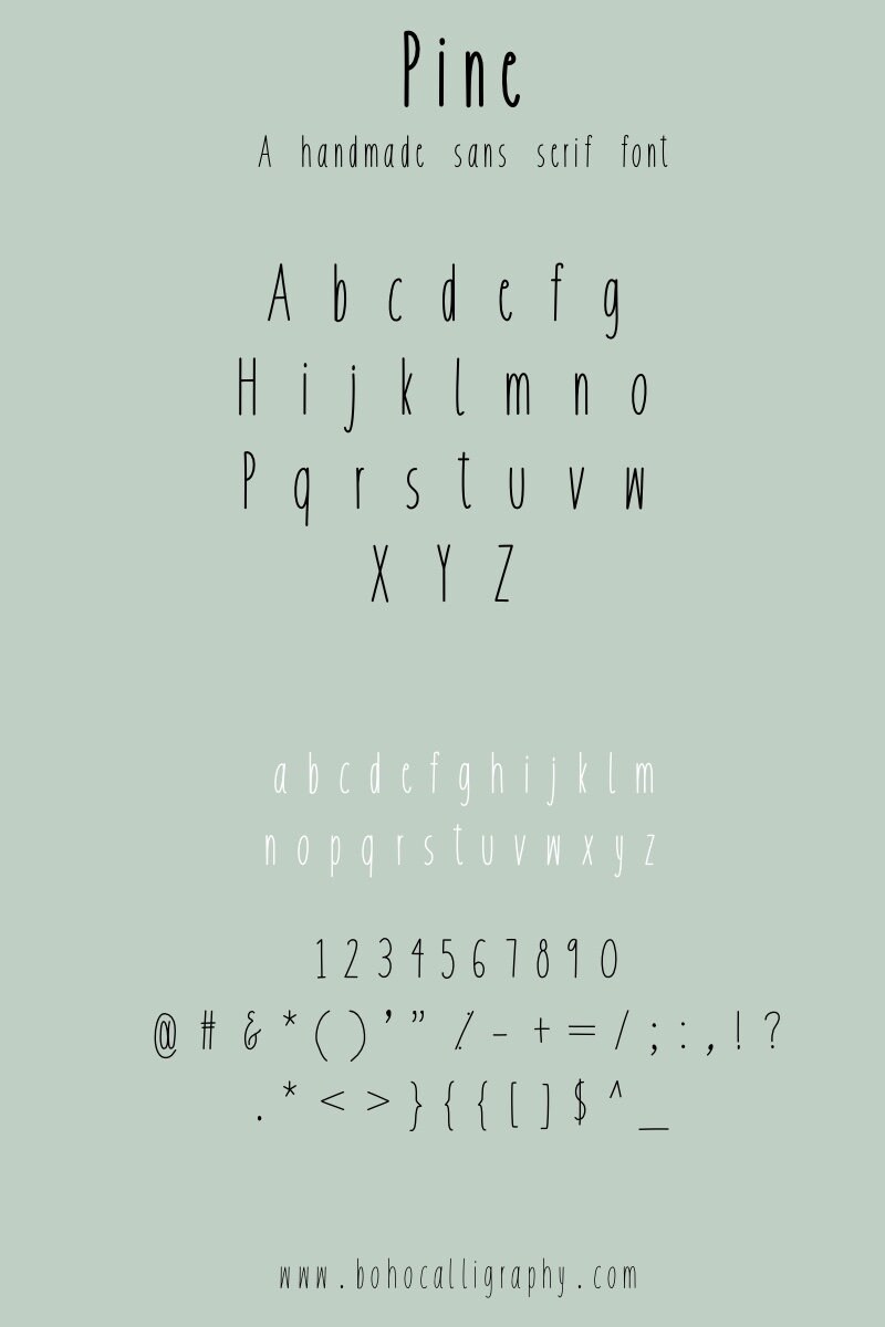 Buy Pine Handwritten Font / Instant Download / Procreate Font Online in ...