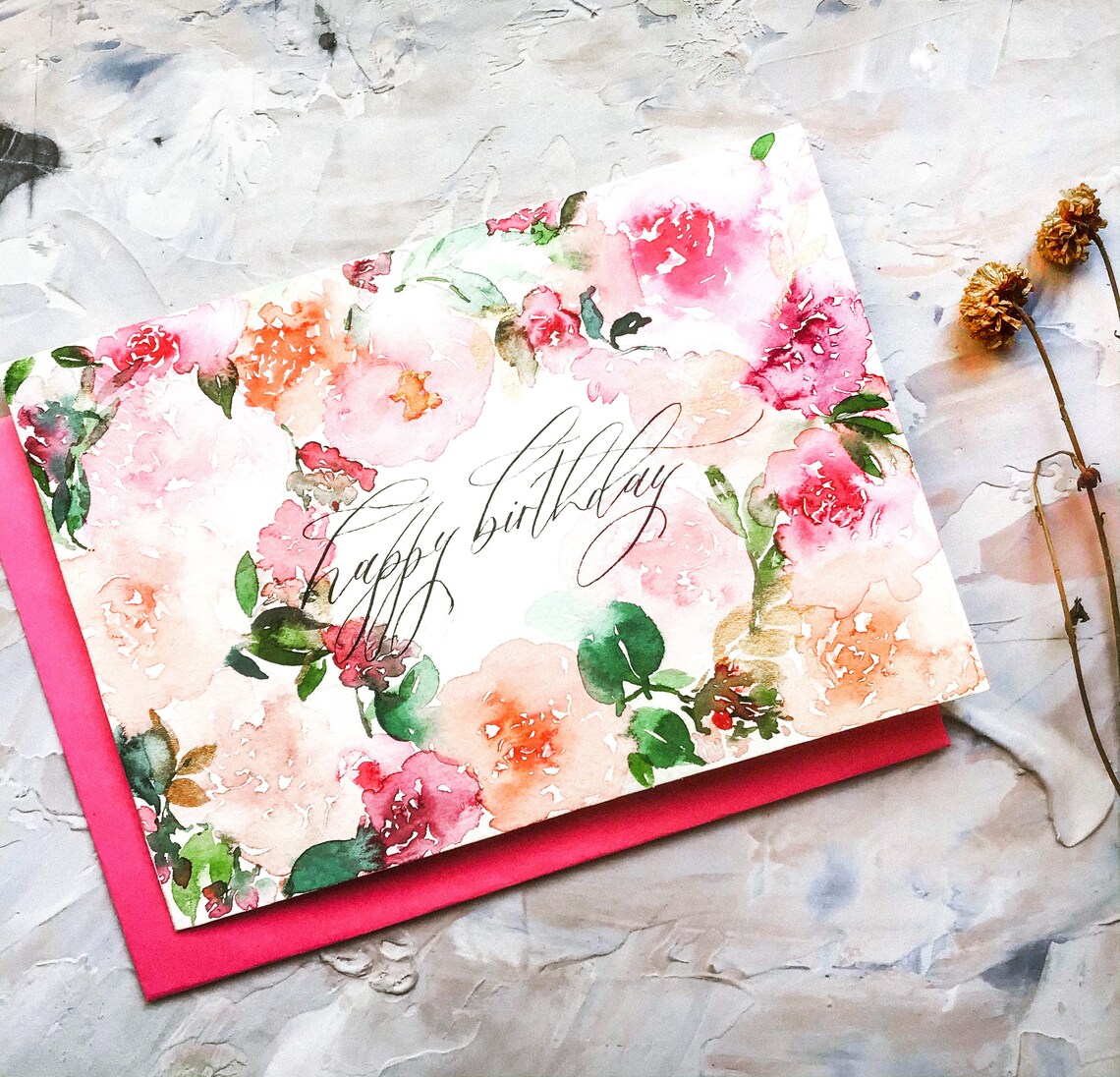 Hand Painted Greeting Cards Watercolor Florals and - Etsy