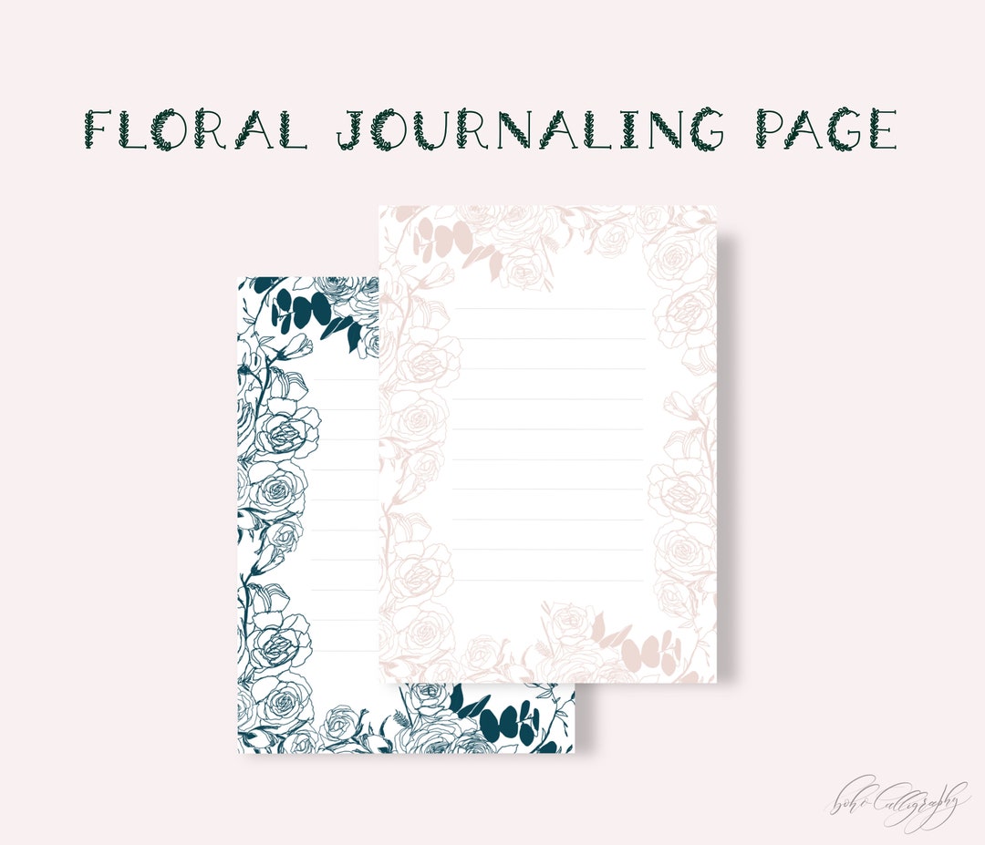 Blank Journaling Page With Floral Design | Digital and Printable Blank ...