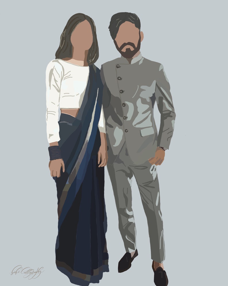 Custom Digital Portrait Illustration | Minimalist Faceless Digital ...