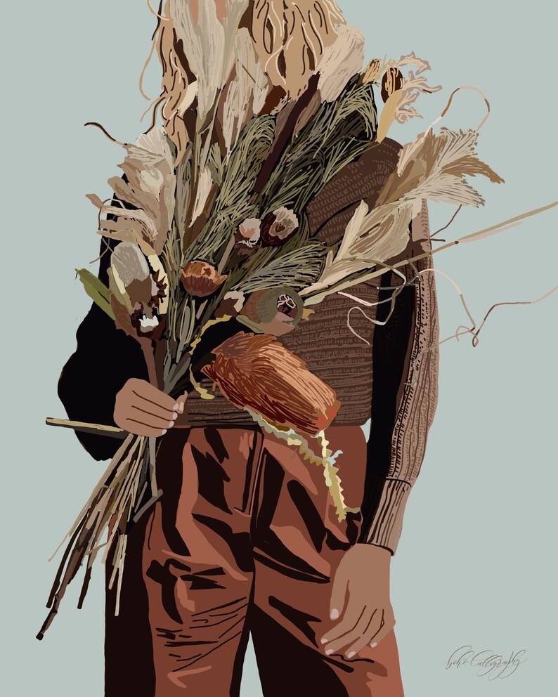 Custom Digital Portrait Illustration | Minimalist Faceless Digital ...