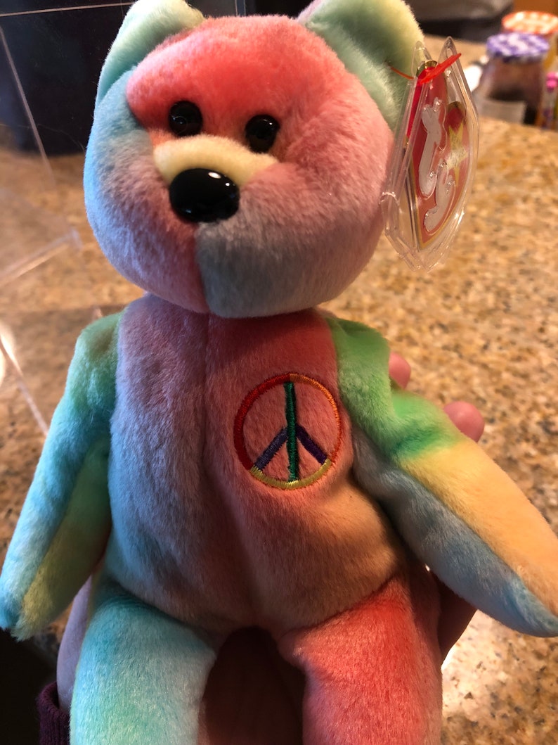 PRICE REDUCED: 1996 “peace” Bear Beanie Baby - Etsy