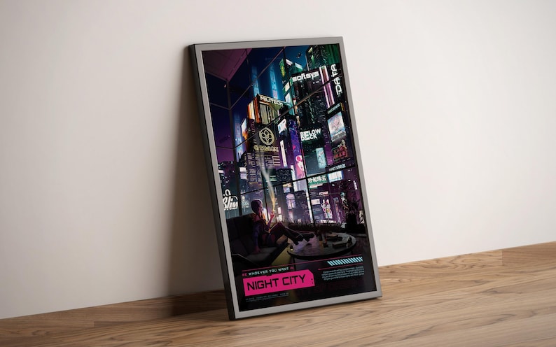 Night City (cyberpunk 2077) Poster: Retro Sci-fi Wall Art - Etsy