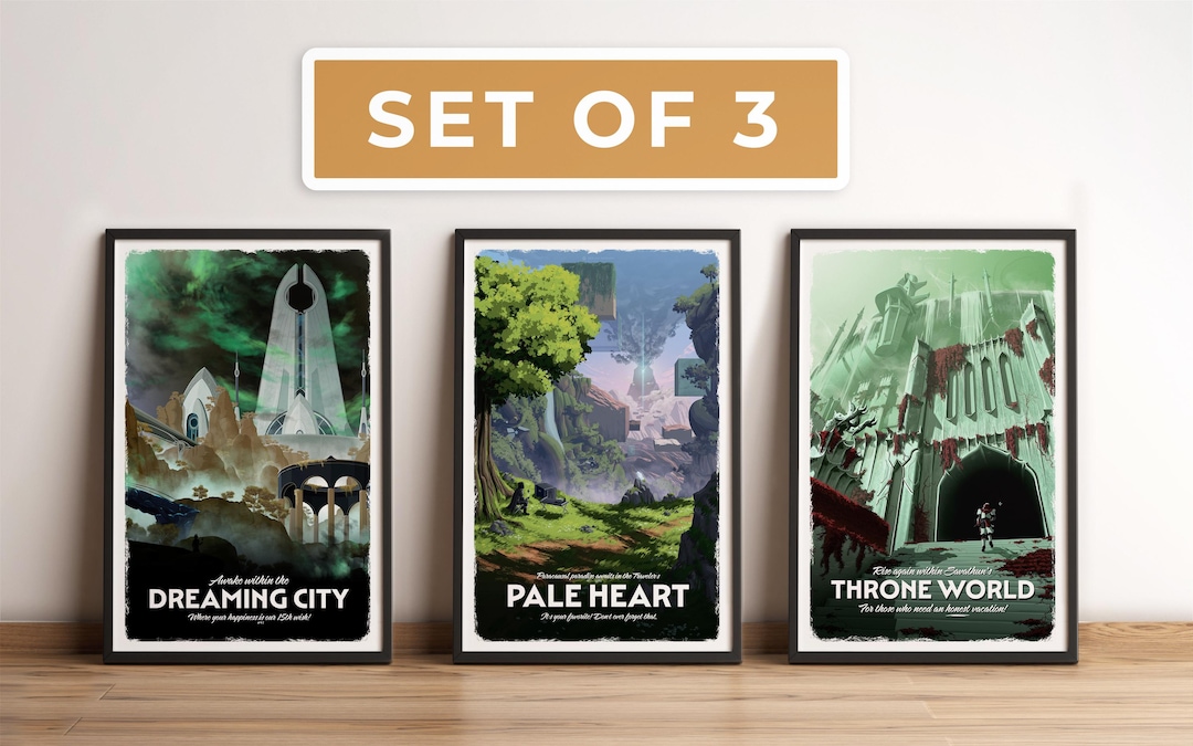 Set of 3 Destiny 2 Travel Posters: Retro Illustration Game Artwork - Etsy