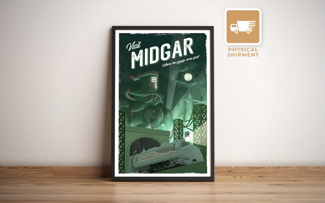 Midgar final Fantasy 7 Travel Poster Physical - Etsy