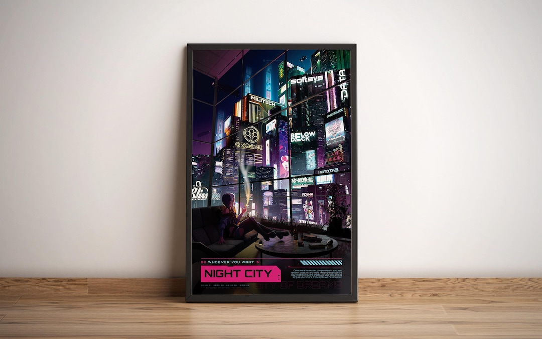 Night City (cyberpunk 2077) Poster: Retro Sci-fi Wall Art - Etsy