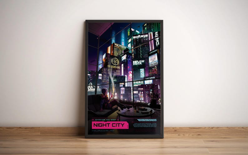 Night City (cyberpunk 2077) Poster: Retro Sci-fi Wall Art - Etsy