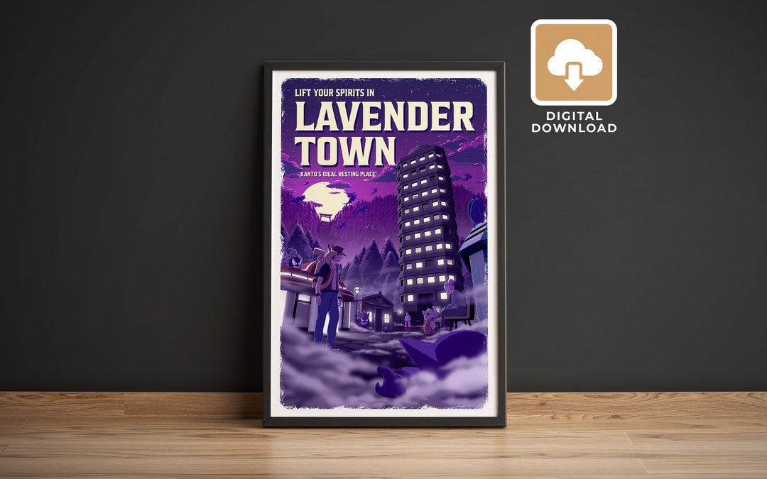 Lavender Town pokemon Travel Poster Digital - Etsy