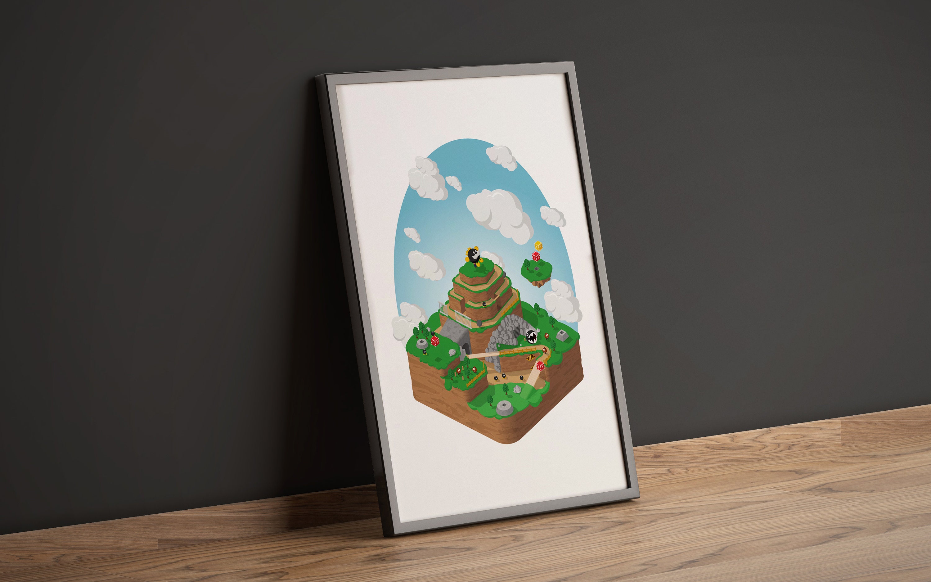Bob-omb Battlefield super Mario Isometric Poster Digital - Etsy