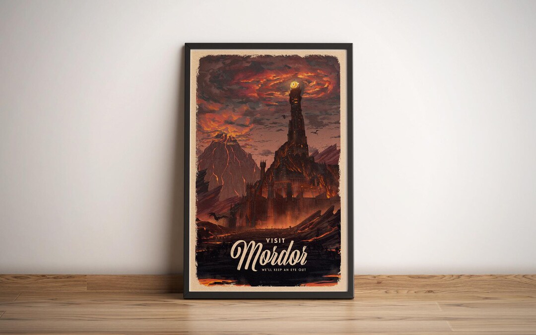 Mordor (lord of the Rings) - Travel Poster, Retro Vintage Illustration ...